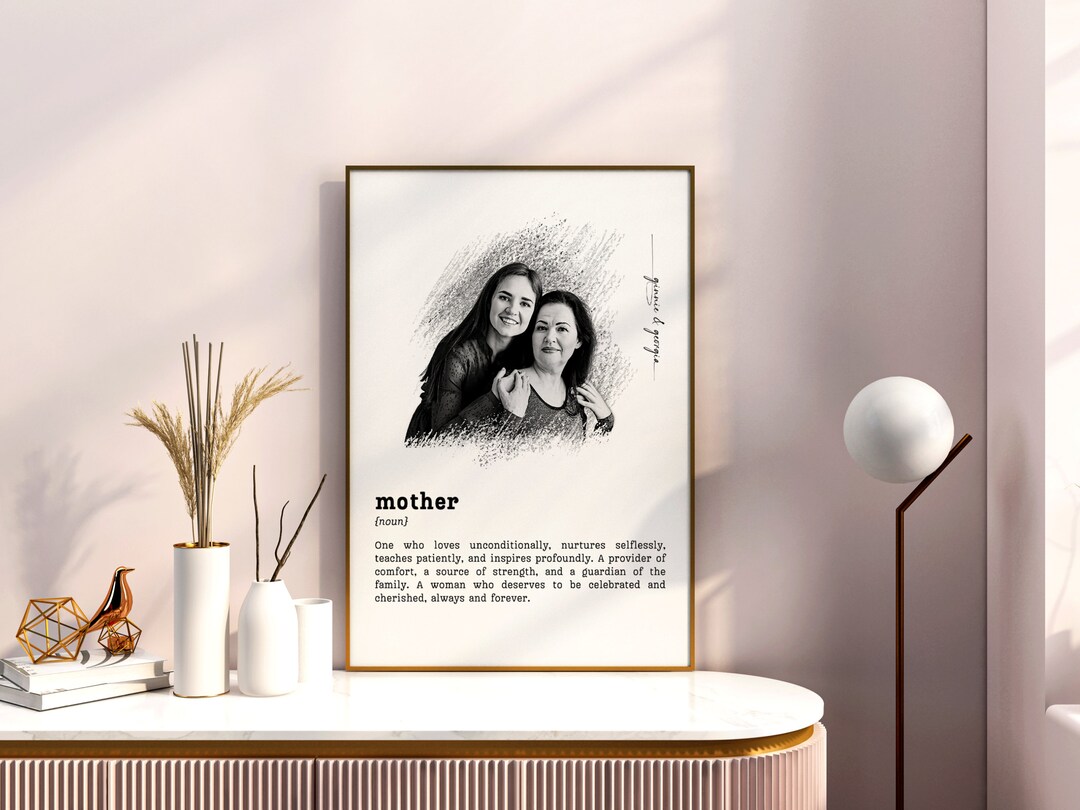 Custom Mother Definition Printable With Personalized Sketch Portrait ...