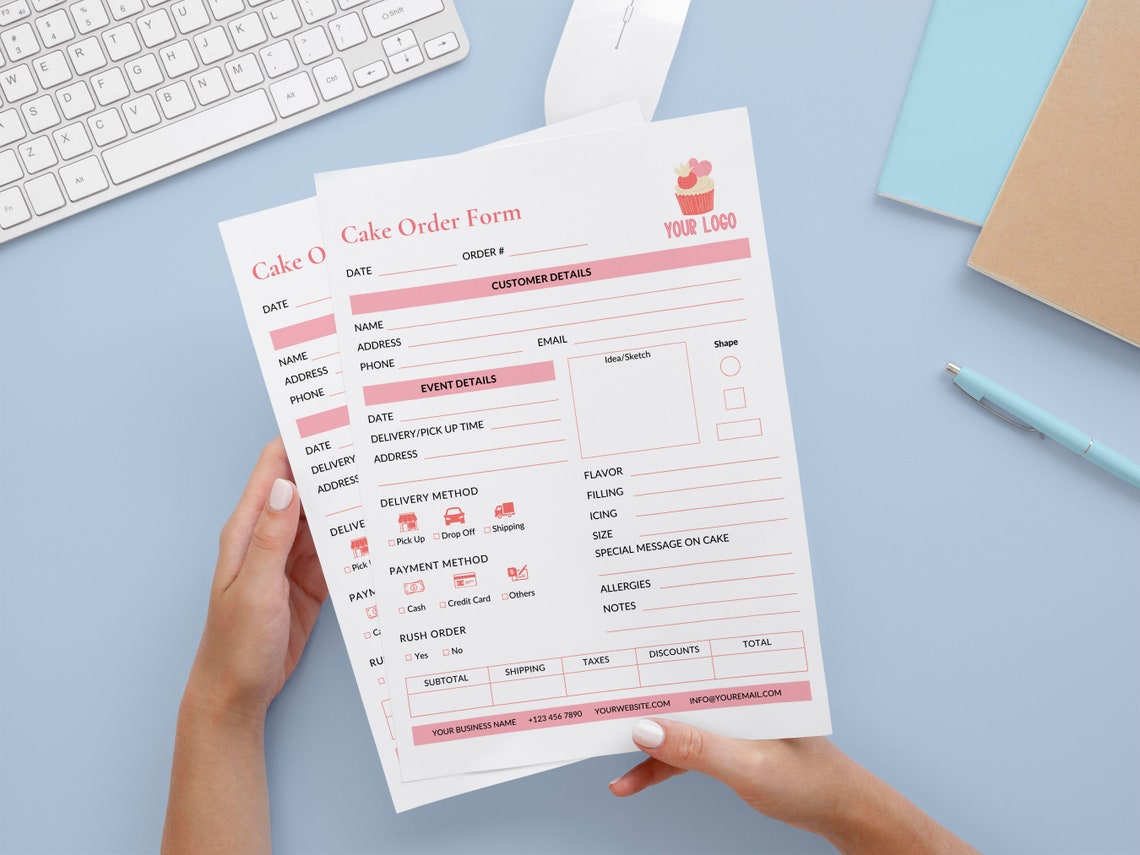 Cake Order Form Editable and Printable Small Business Order Form ...