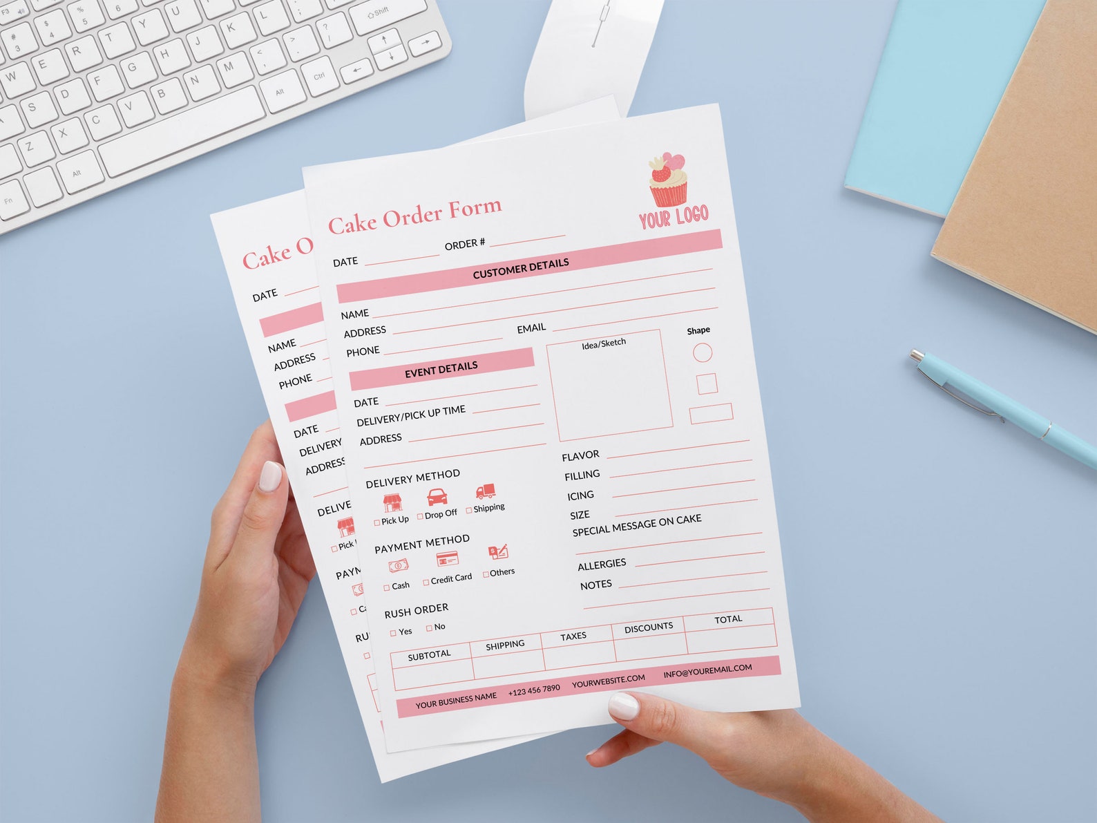 Cake Order Form Editable and Printable Small Business Order Form ...