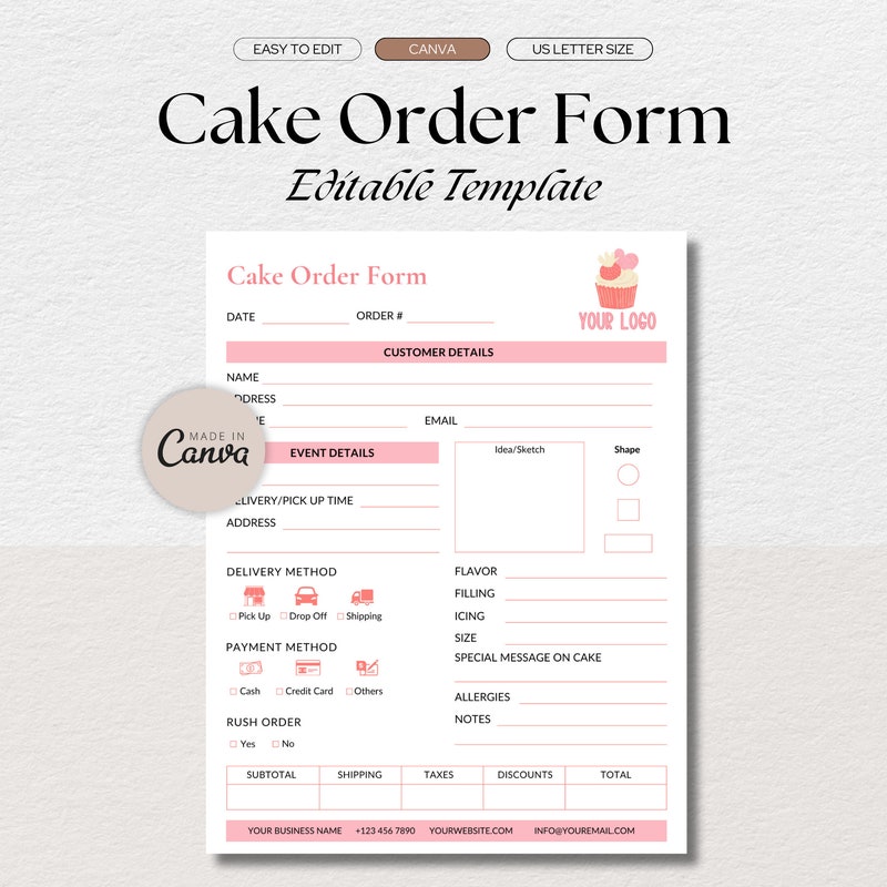 Cake Order Form - Etsy