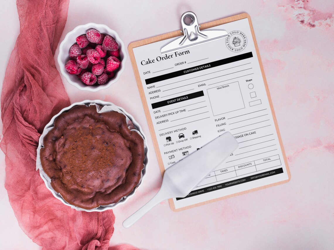 Editable Cake Order Form Printable Small Business Order Form Template ...
