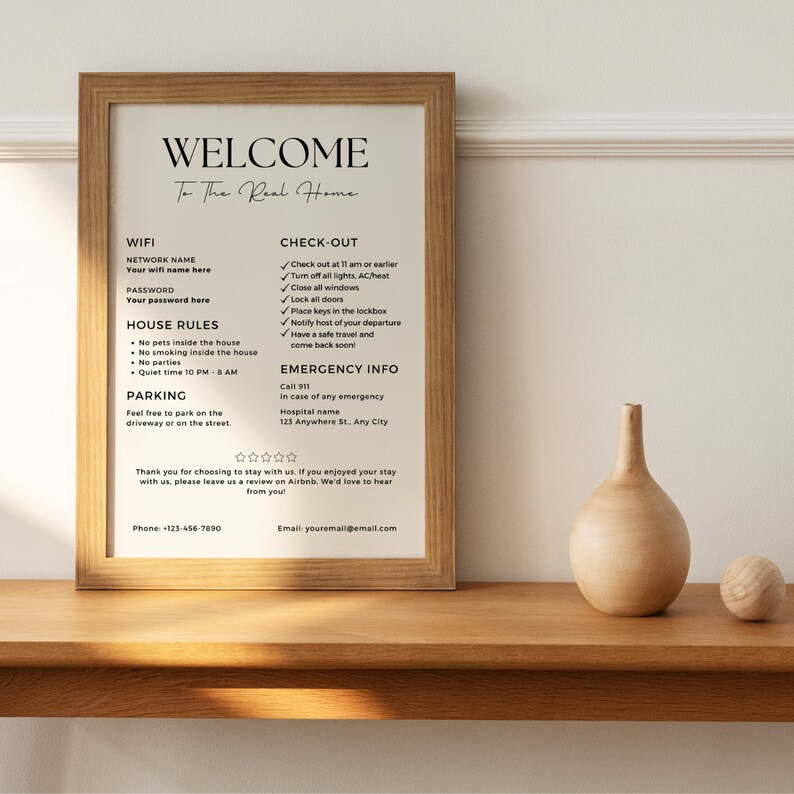 Airbnb Welcome Signs Template, Vacation Rental Printable, Guest Arrival ...