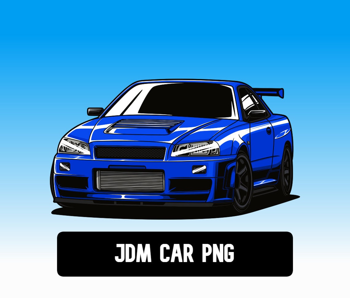 Japanese Car PNG Sport Car PNG JDM Car Blue - Etsy
