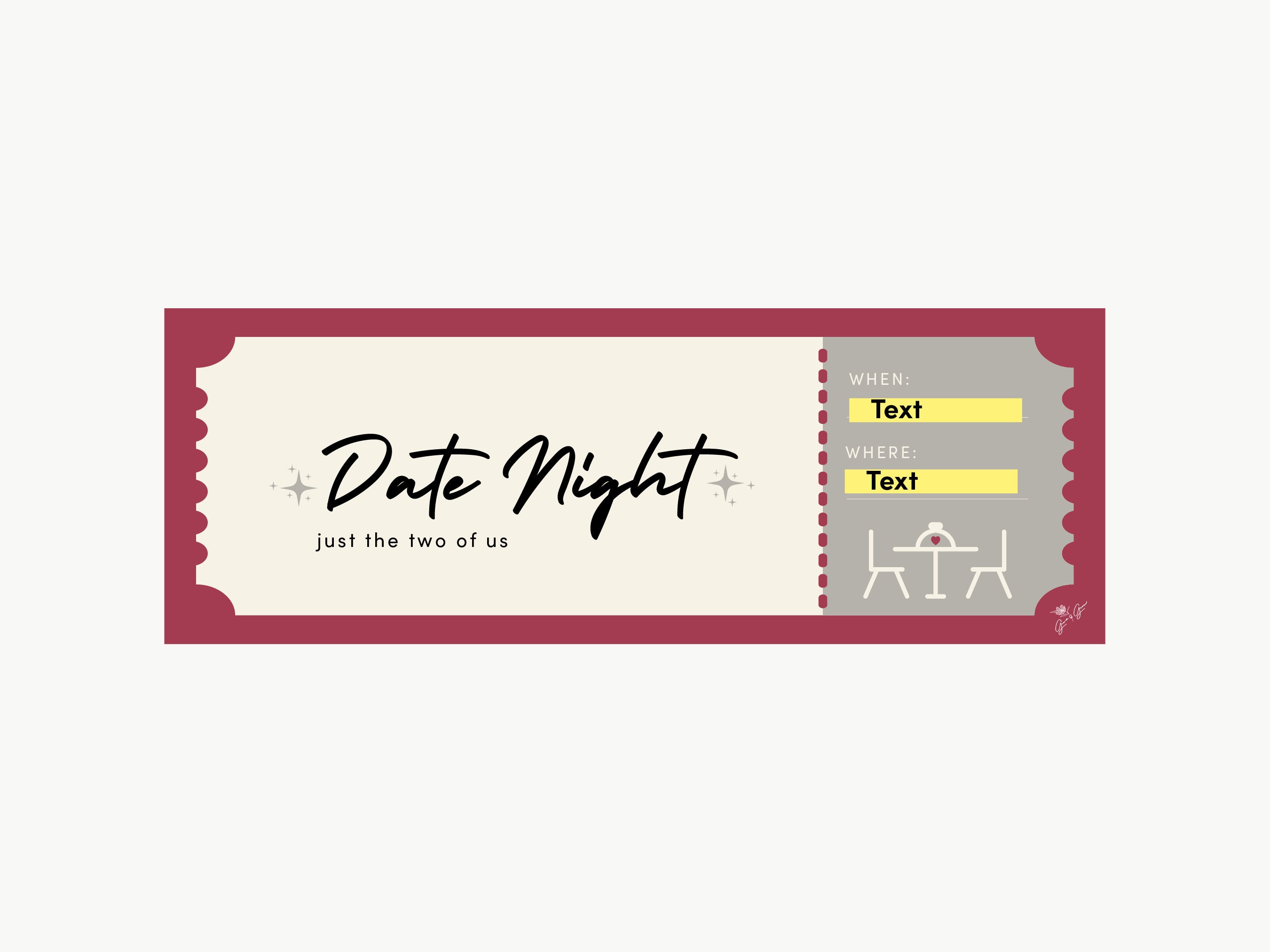 Date Night Voucher | Instant Download | Printable | Personalized ...