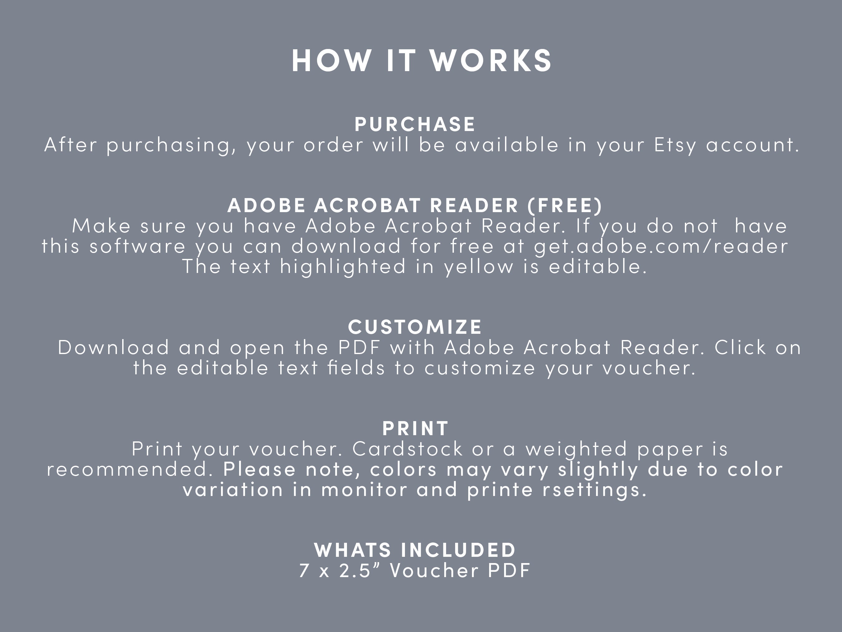 Treat Voucher | Thank You | Dessert | Instant Download | Printable ...