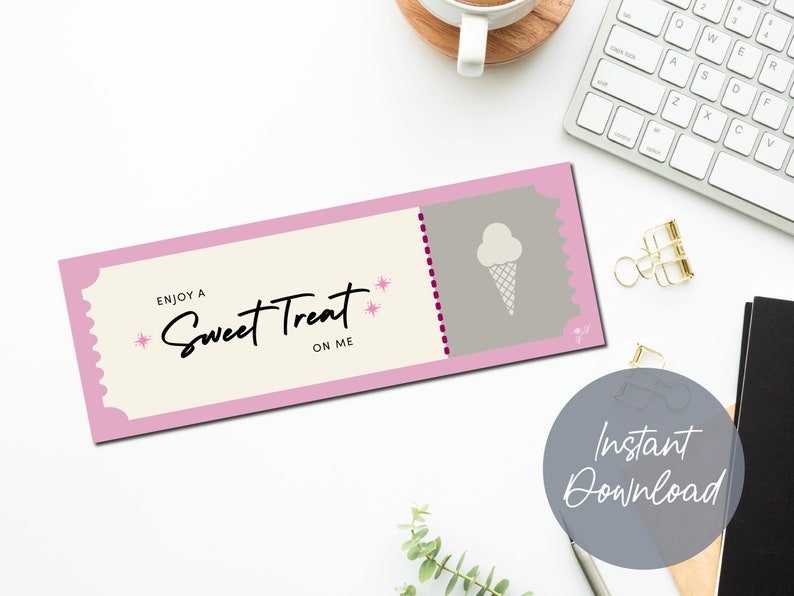 Treat Voucher | Thank You | Dessert | Instant Download | Printable ...