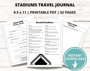 Baseball Stadium Printable Travel Journal - Etsy