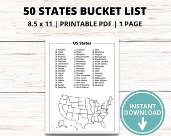 50 States List - Etsy