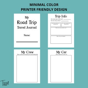 Kids Road Trip Activity, Travel Journal for Kids, Printable Family ...