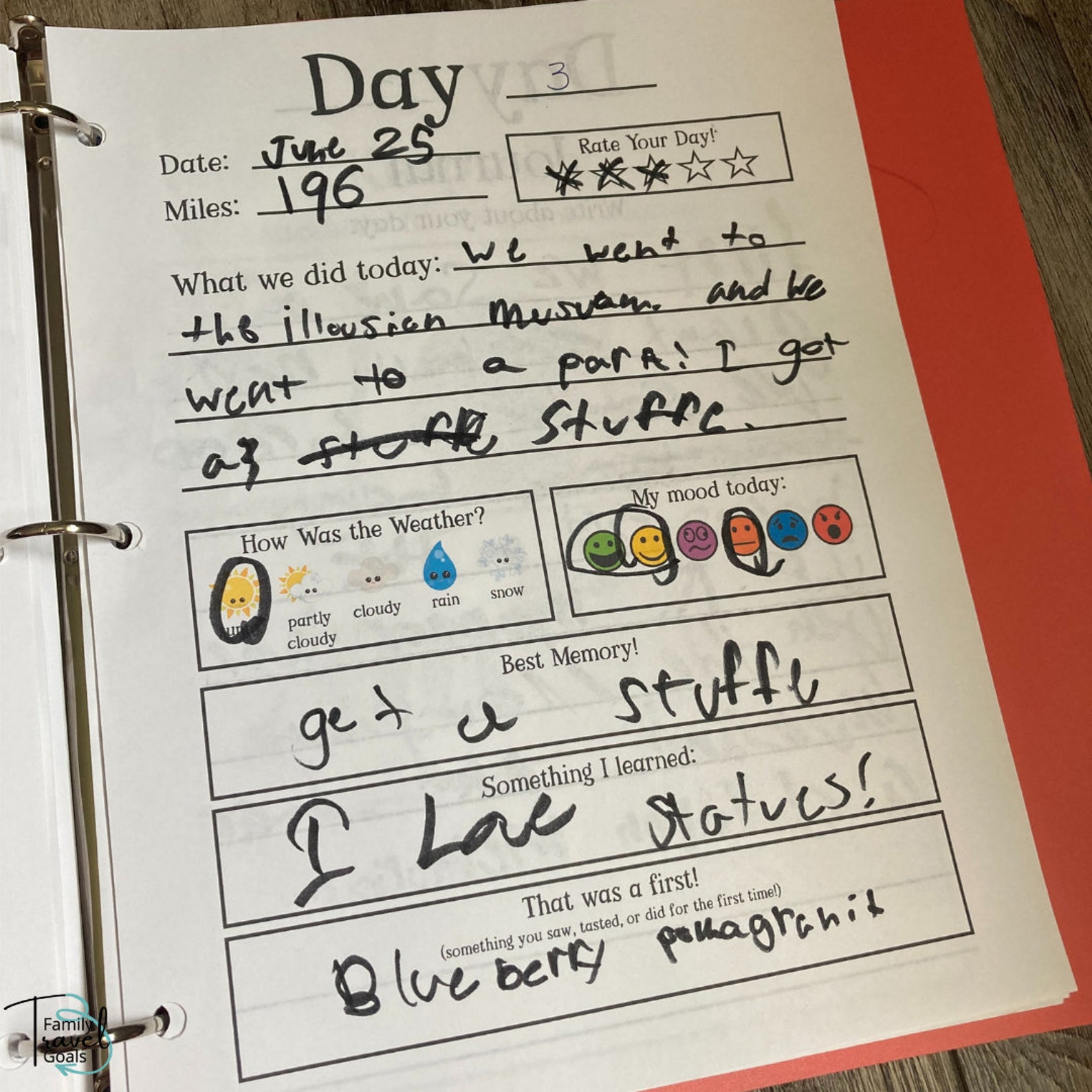 Kids Road Trip Activity, Travel Journal for Kids, Printable Family ...