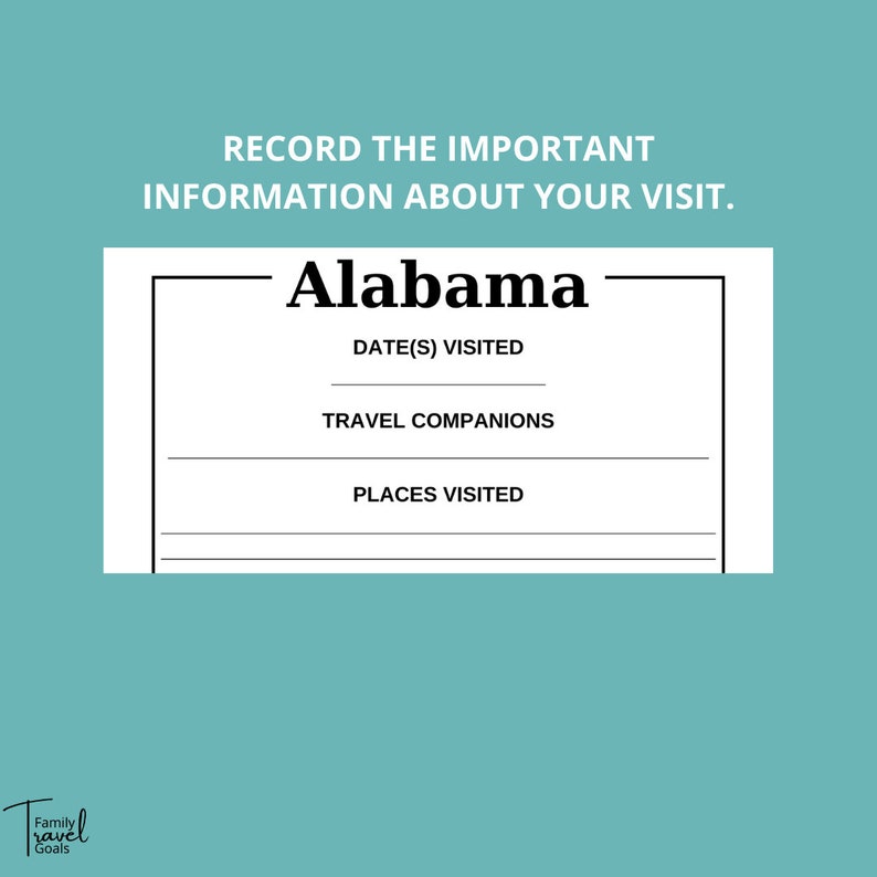 50 States Travel Journal Pages | Bucket List Printable Travel Journal ...