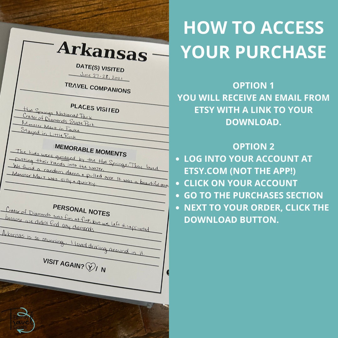 50 States Travel Journal Pages | Bucket List Printable Travel Journal ...