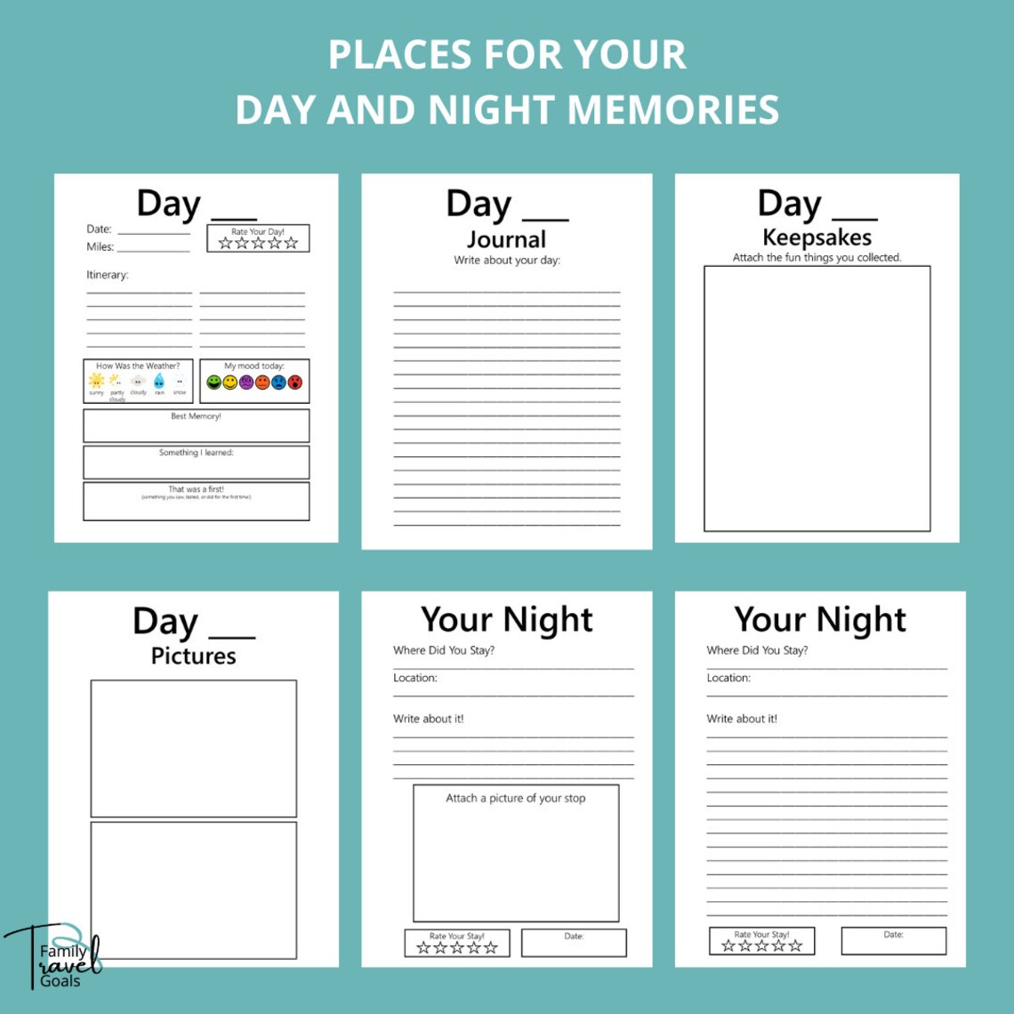 Road Trip Journal, Printable Travel Journal, Road Trip Activity, Family ...