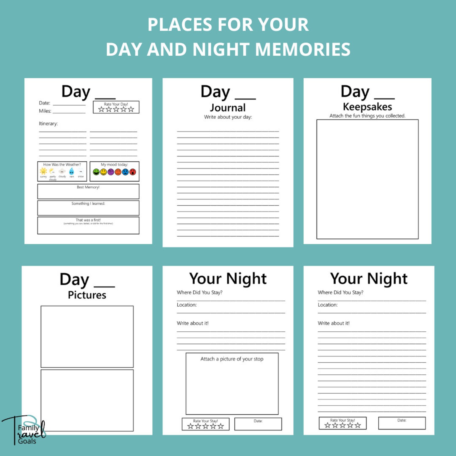 Road Trip Journal, Printable Travel Journal, Road Trip Activity, Family ...