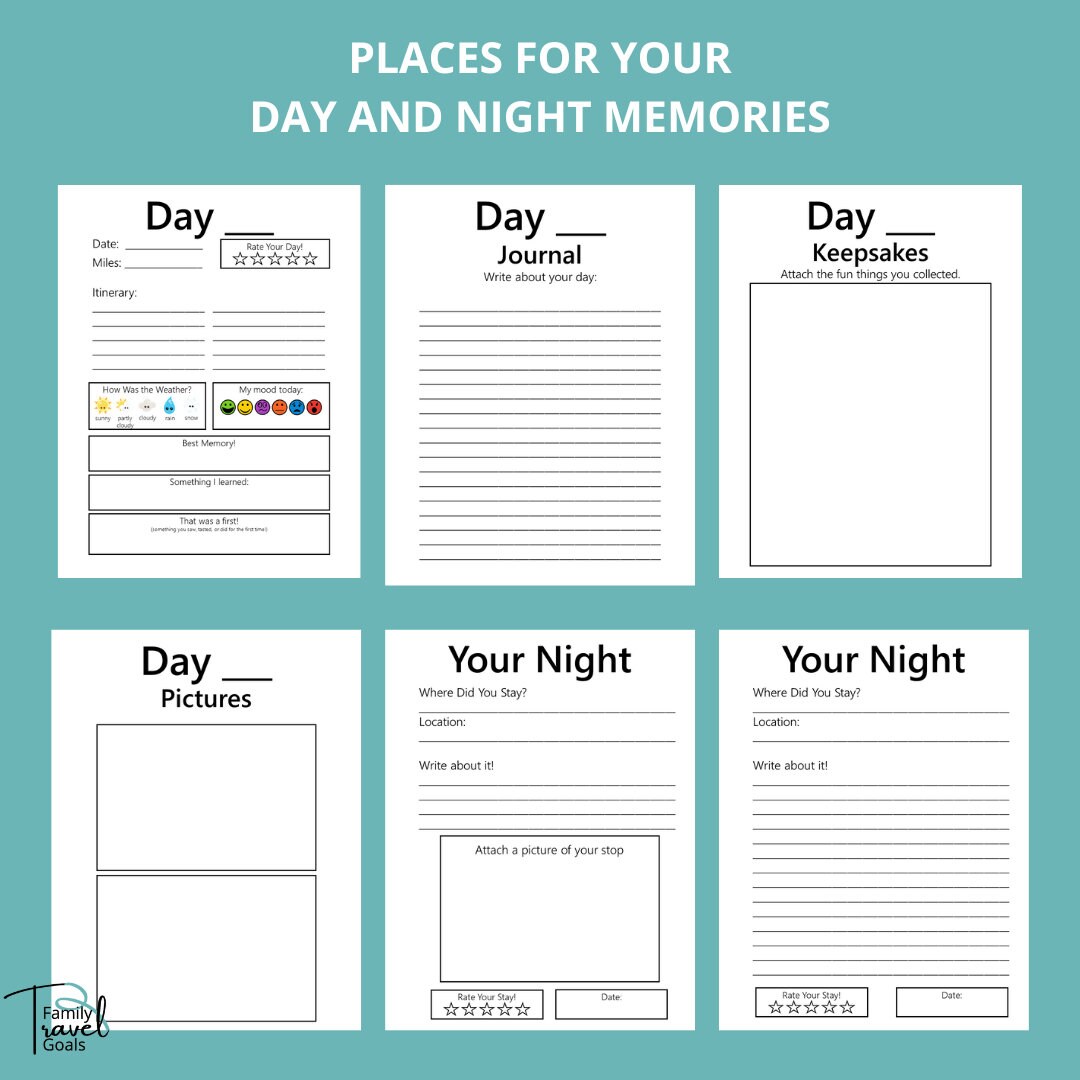 Road Trip Journal, Printable Travel Journal, Road Trip Activity, Family ...