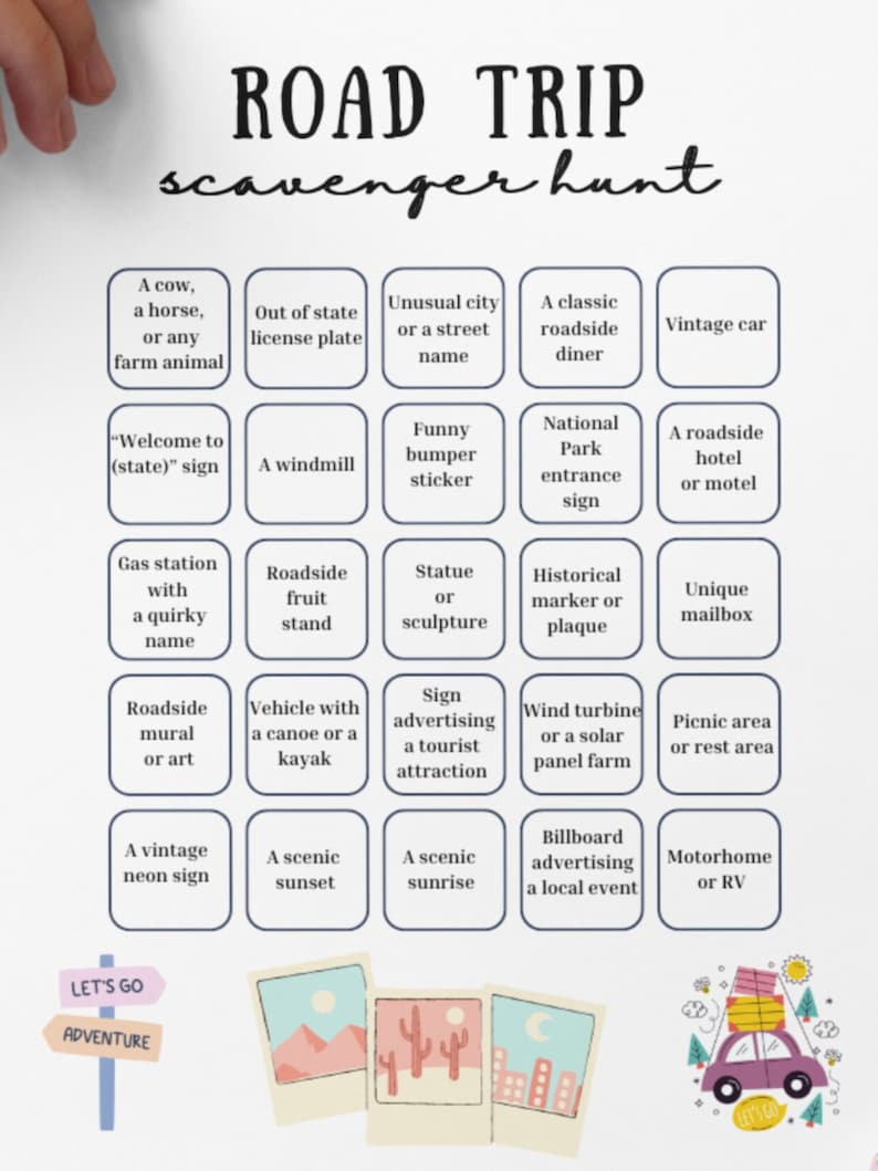 Ultimate Roadtrip Adventure: Interactive Scavenger Hunt PDF, Roadtrip ...