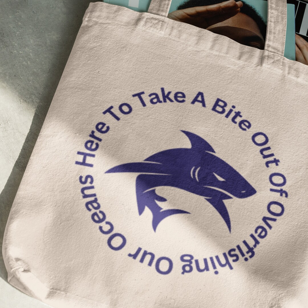 Shark Awareness Tote, Ocean Conservation Awareness Canvas Tote Bag ...