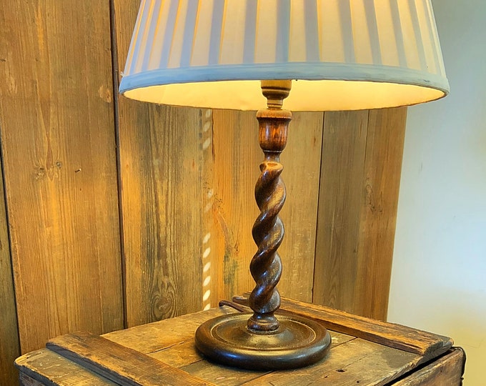 English Antique Barley Twist Lamp - Etsy