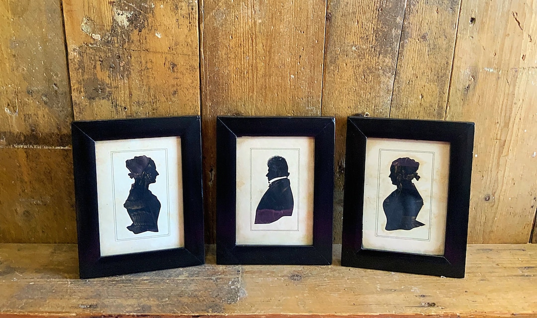 A Super Collection of Antique Miniature Silhouette Portraits - Etsy
