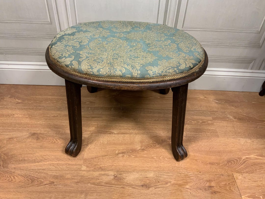 English Antique, Estate Made Stool, Upholstered Stool - Etsy