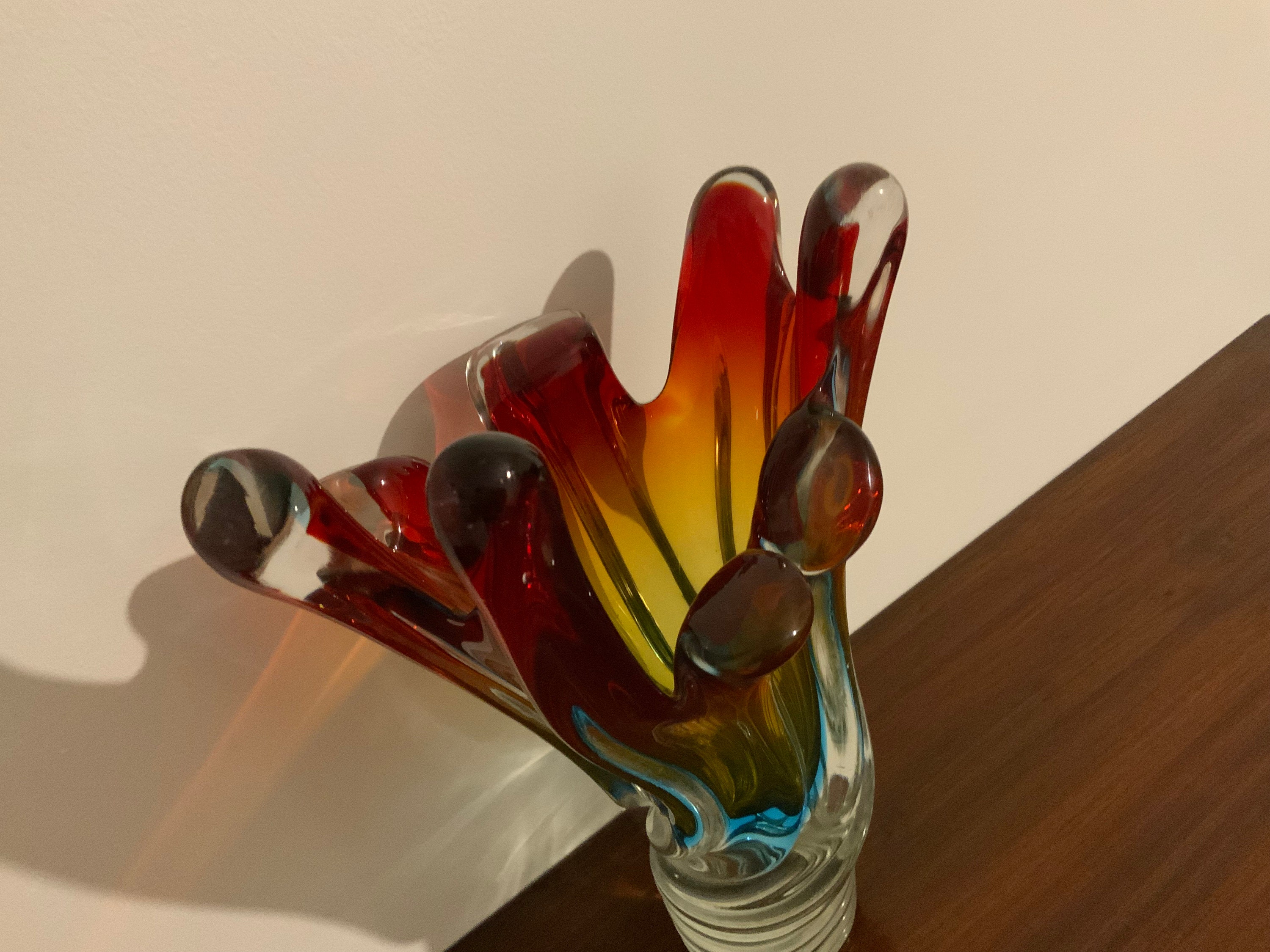 Italian Art Glass Splash Vase, Hand Blown Vase, 1970s - Etsy