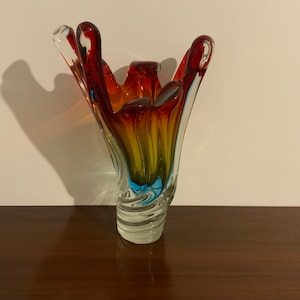 Italian Art Glass Splash Vase, Hand Blown Vase, 1970s - Etsy