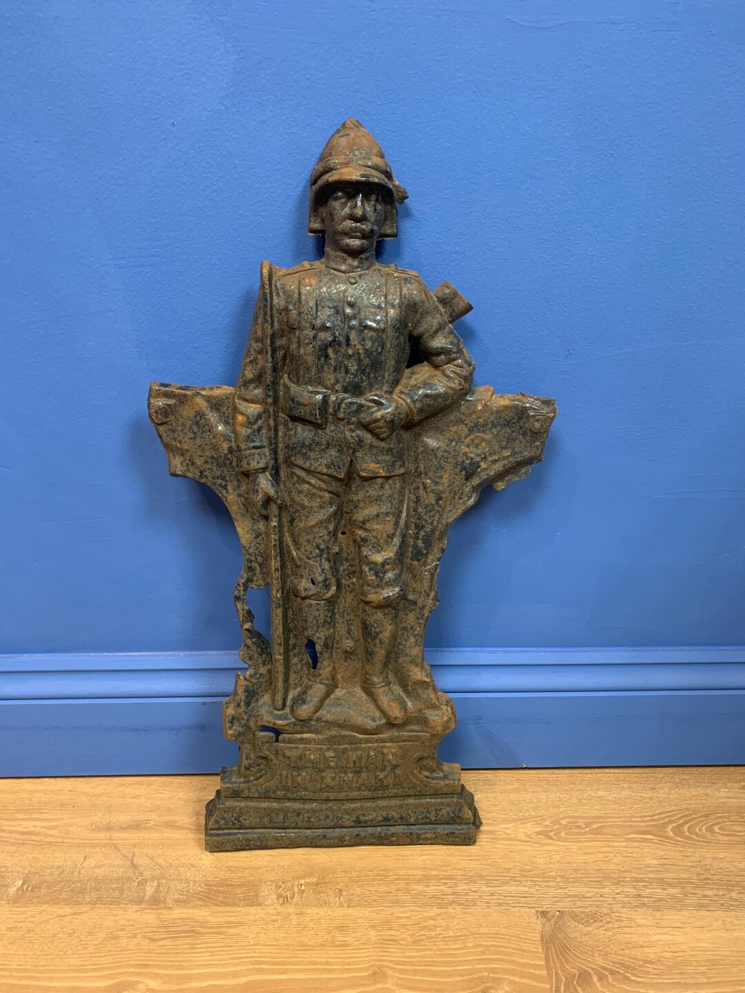 English Antique Cast Iron Statue of a Soldier - Etsy