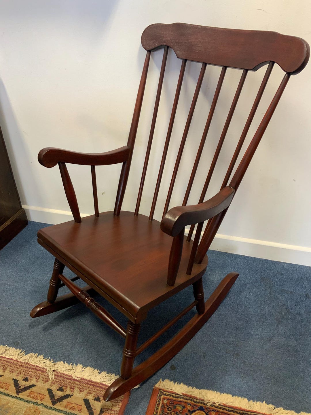 English Mid Century Modern Stick Back Rocking Chair - Etsy