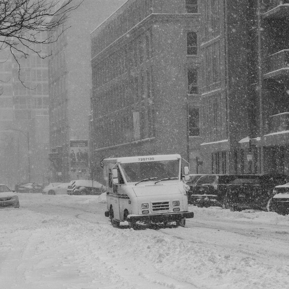 Chicago Winter Photography: Mailman in the Snow - Etsy