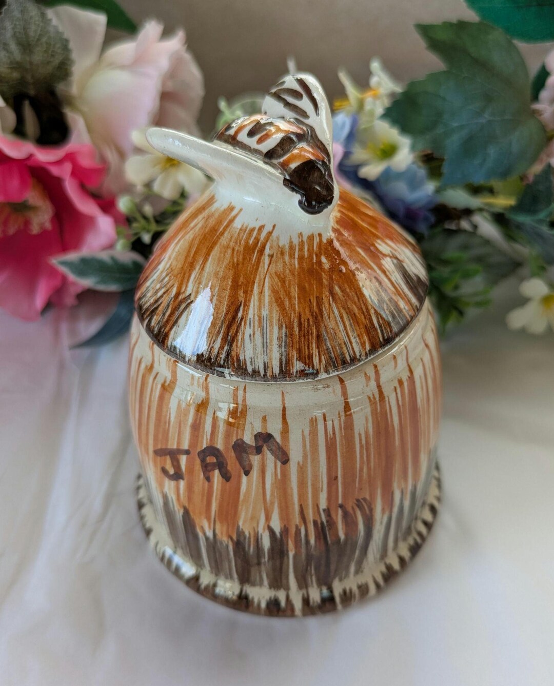 Vintage/mid Century Barn Pottery, Devon, Hand Painted Bee Hive Jam ...