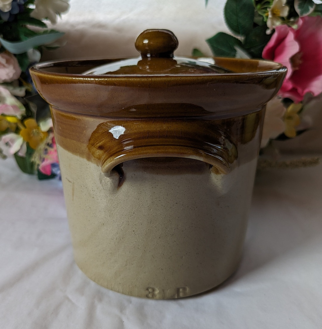 Vintage Stoneware 3LB Lidded Bean Pot/jar by Pearsons of Chesterfield ...
