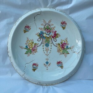 Vintage Devon Ware Scalloped Edged Hand Painted Ceramic Trivet/cake ...
