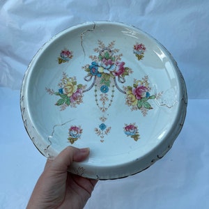 Vintage Devon Ware Scalloped Edged Hand Painted Ceramic Trivet/cake ...