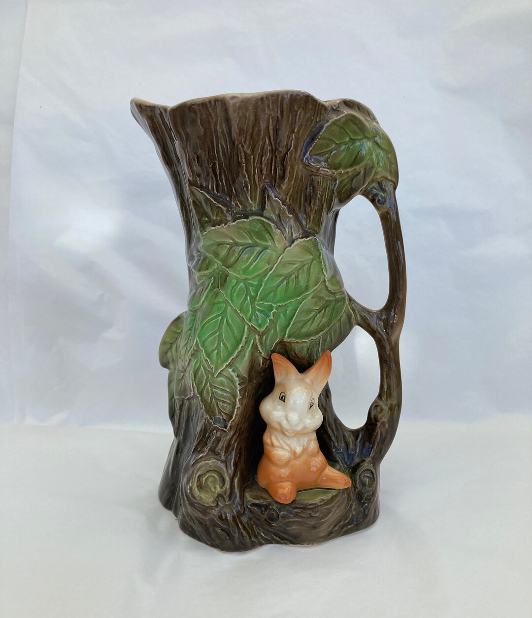 Vintage 1960s Large Eastgate Pottery Fauna/rabbit Pitcher Vase - Etsy