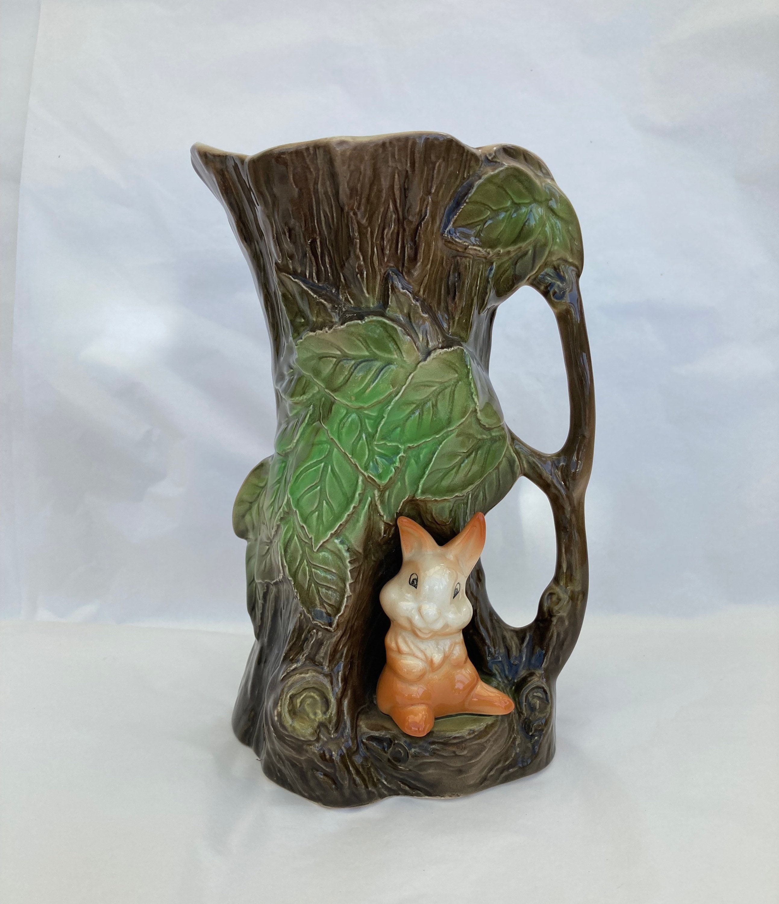 Vintage 1960s Large Eastgate Pottery Fauna/rabbit Pitcher Vase - Etsy UK