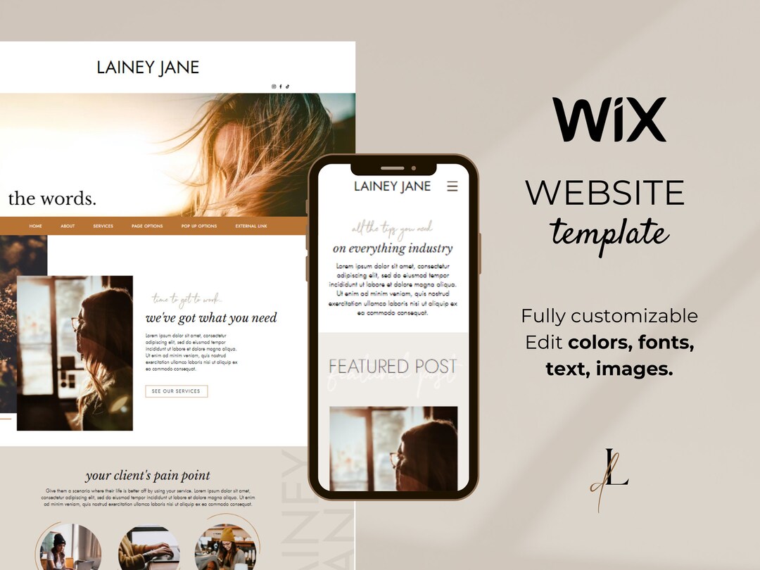 Customizable Wix Website Template for Service Based Businesses, Business Website Template, Boho ...