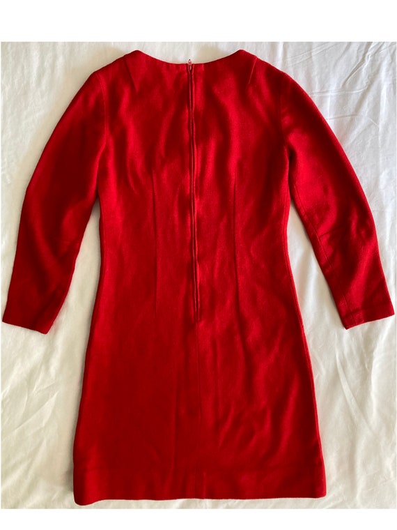 1980s red wool blend fitted sheath dress - Gem
