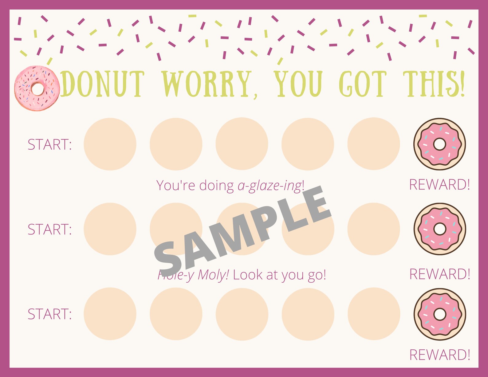 Donut Reward Chart | Printable Behavior Chart | Daily Chore Chart ...
