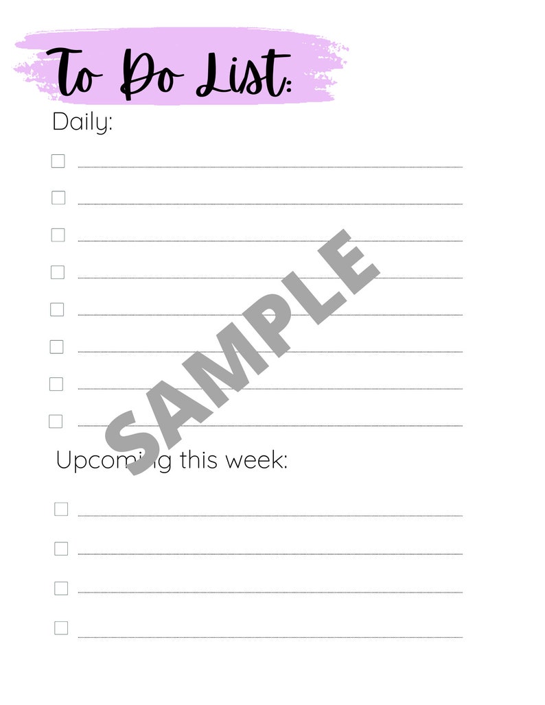 Daily to Do List Printable | Weekly to Do List Digital Download ...