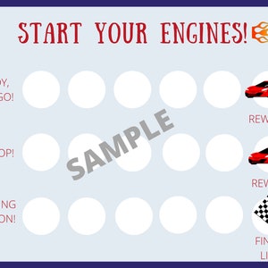 Race Cars Reward Chart | Printable Behavior Chart | Daily Chore Chart ...