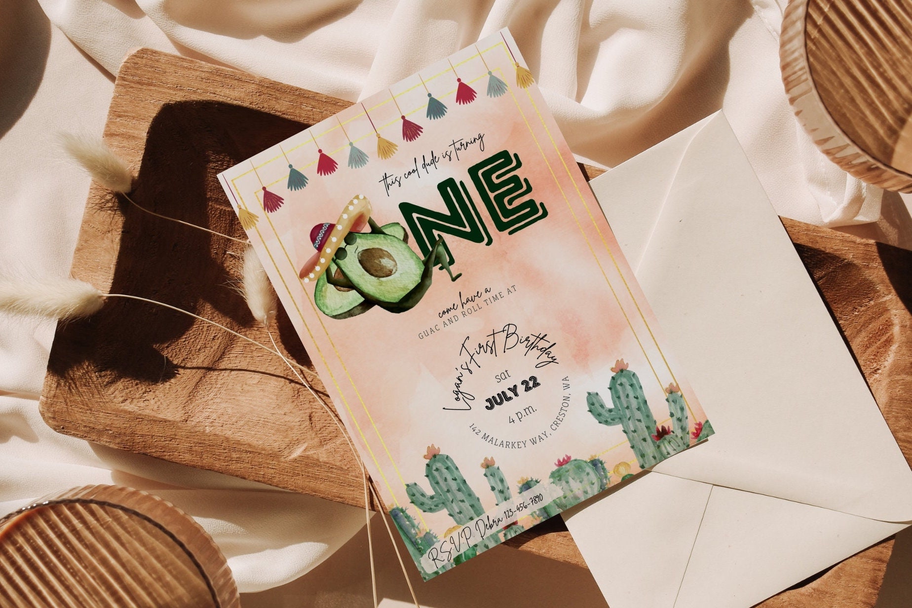 Fiesta 1st Birthday Invitation, First Birthday Invitation, First Fiesta ...