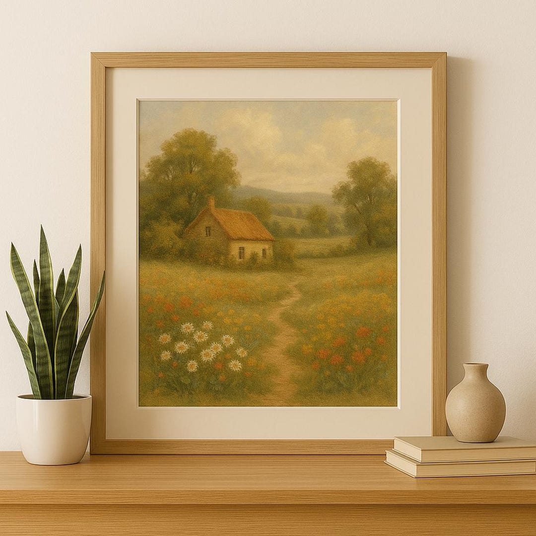 Cottagecore Countryside Landscape – Digital Download Wall Art Print ...