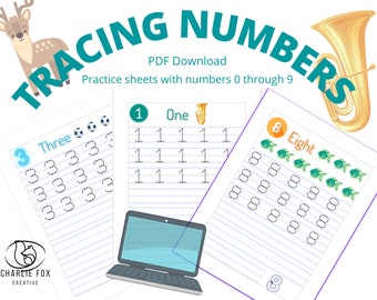 Number Tracing Worksheet Bundle Number Tracing Printable - Etsy