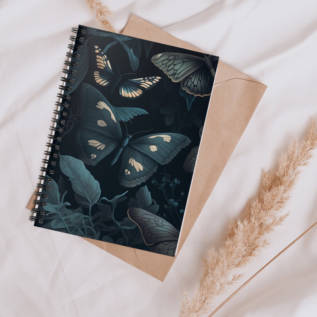 Dark Whimsigoth Butterfly Spiral Bound Notebook, Goth Butterfly Journal ...