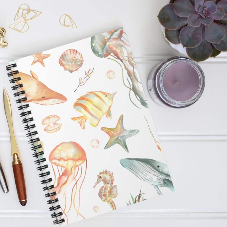Crustaceancore Spiral Bound Lined Notebook, Deep Sea Creatures Journal ...