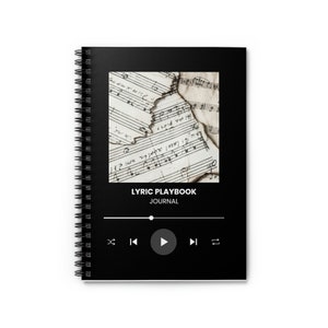 Lyric Journal Spiral Bound Lined Notebook, Songwriters Notebook ...