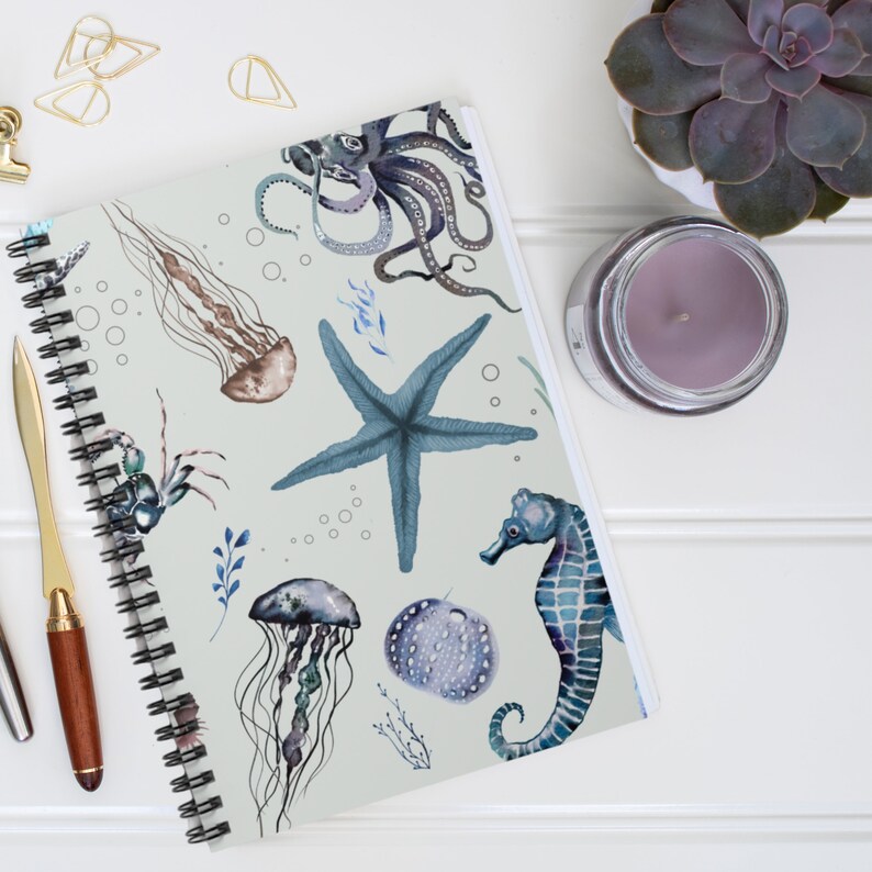 Crustaceancore Spiral Bound Lined Notebook, Deep Sea Creatures Journal ...