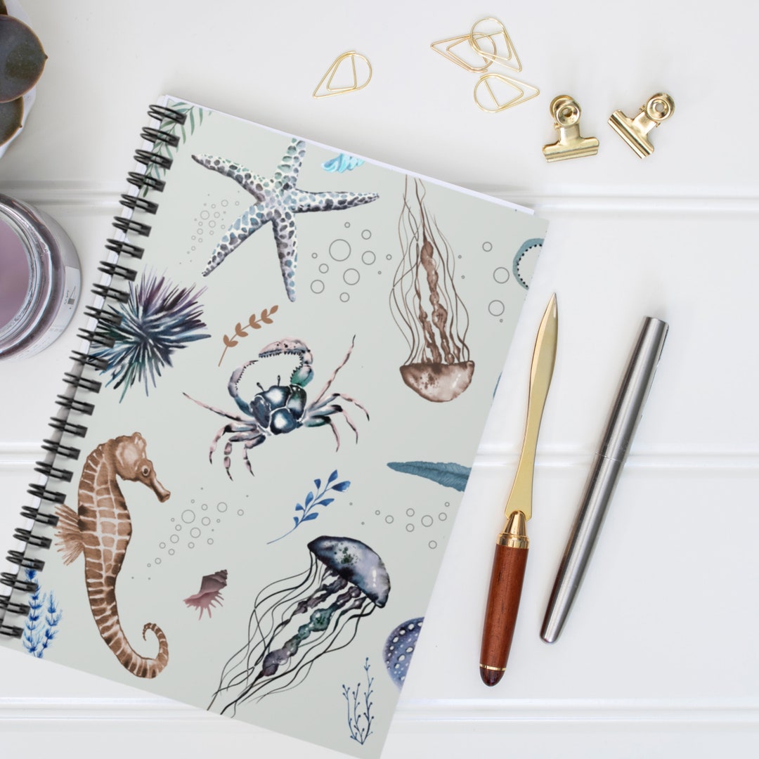 Crustaceancore Spiral Bound Lined Notebook, Deep Sea Creatures Journal ...