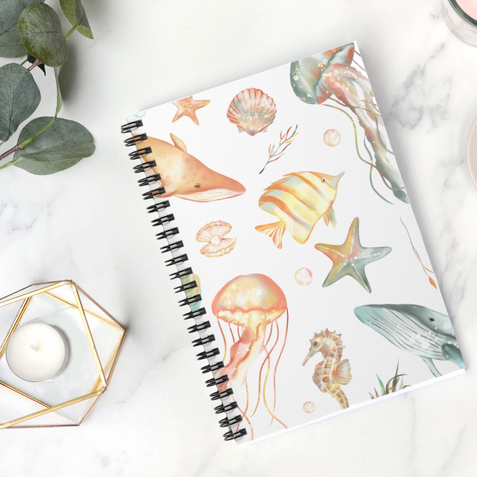 Crustaceancore Spiral Bound Lined Notebook, Deep Sea Creatures Journal ...