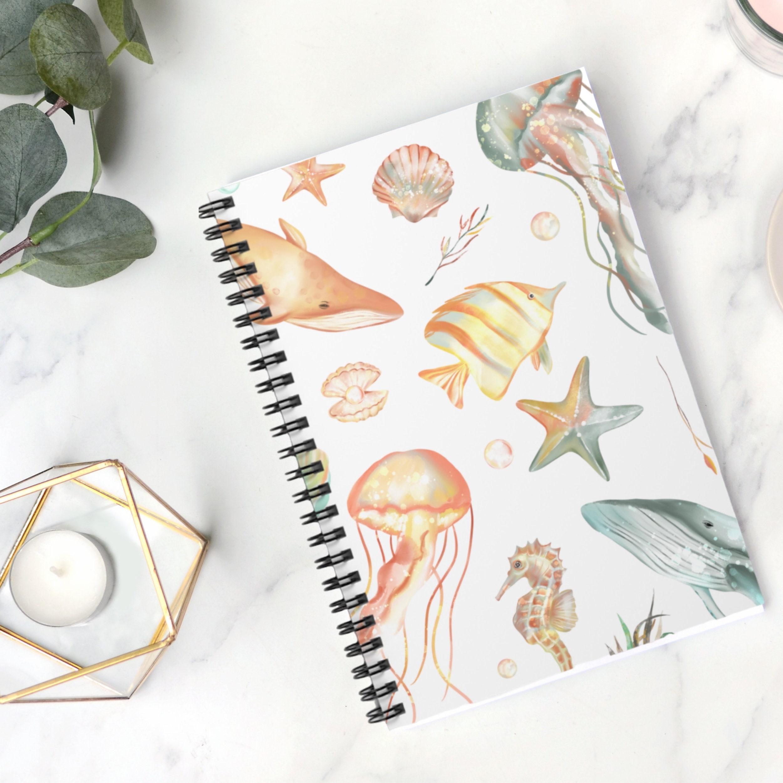 Crustaceancore Spiral Bound Lined Notebook, Deep Sea Creatures Journal ...